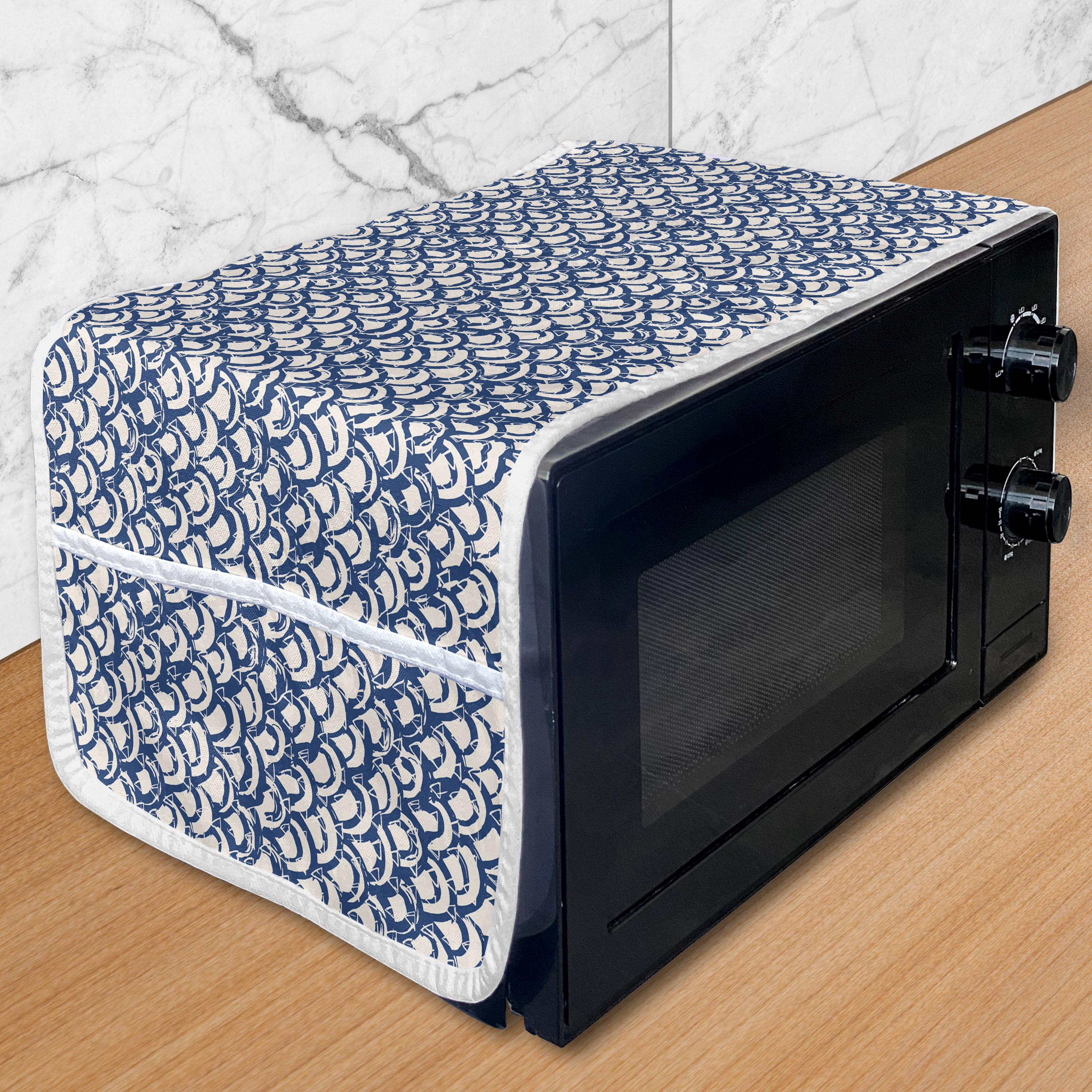 Ethnic Microwave Oven Cover, Hand Drawn Style Indonesian Batik Pattern ...
