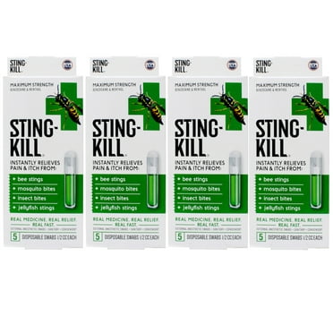 Sting-Kill First Aid Anesthetic Swabs, Pain Relief and Itch Relief, Bee ...