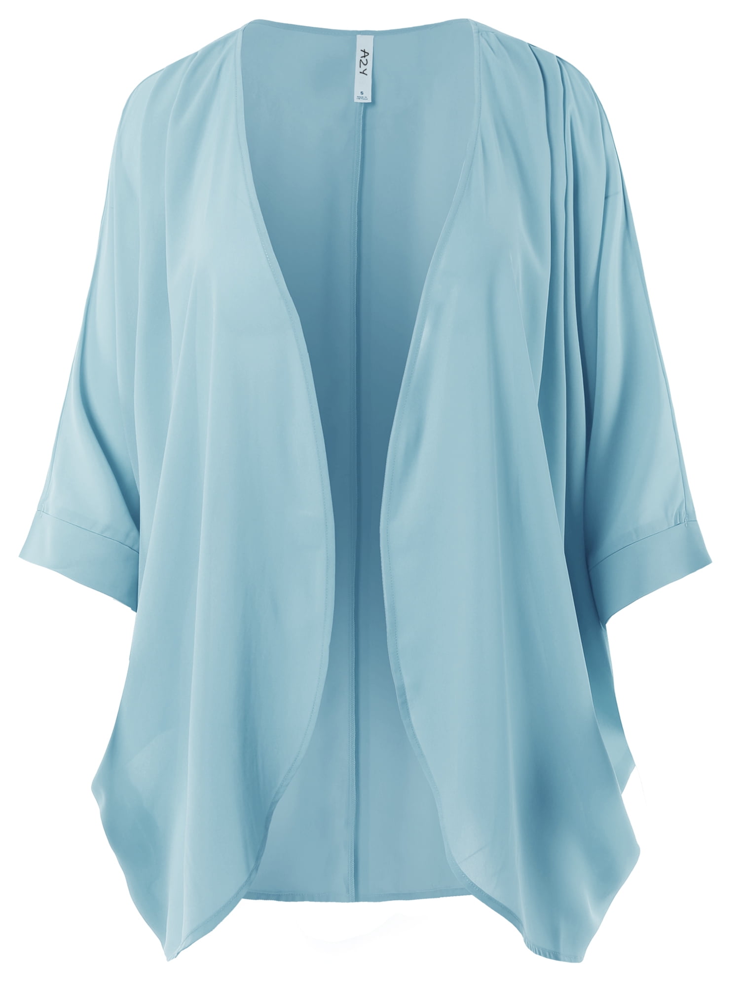 A2Y Women's Loose Fit Lightweight Open Front Woven Chiffon Cardigan ...