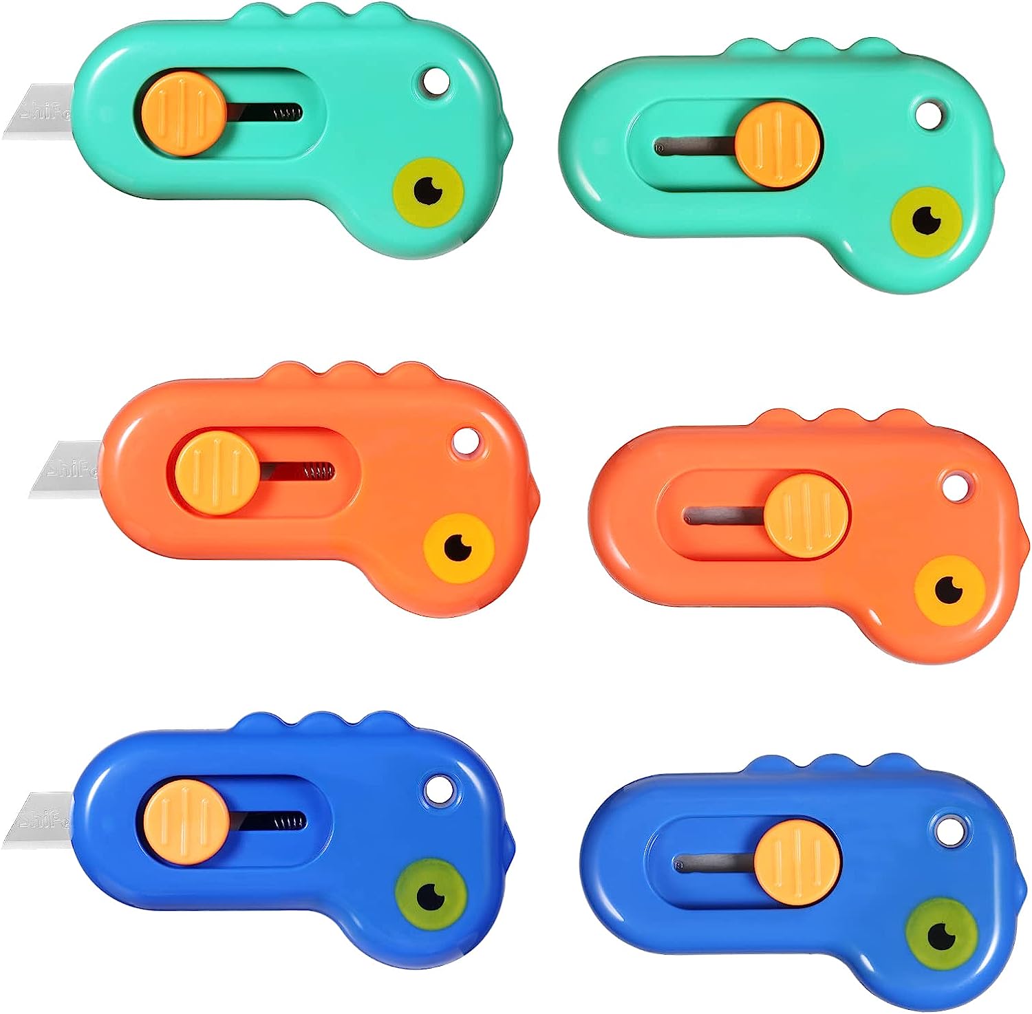 6 Pieces Mini Box Cutter Retractable Utility Knife Letter Opener Paper ...