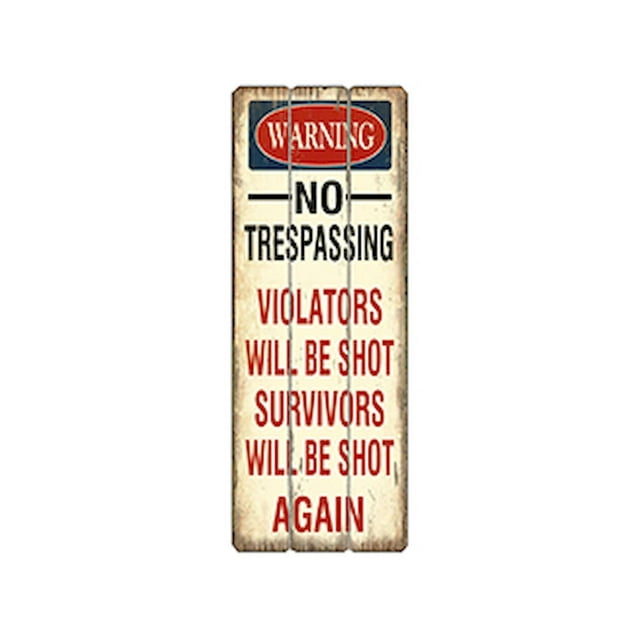 "Warning " Wooden Sign - Walmart.com