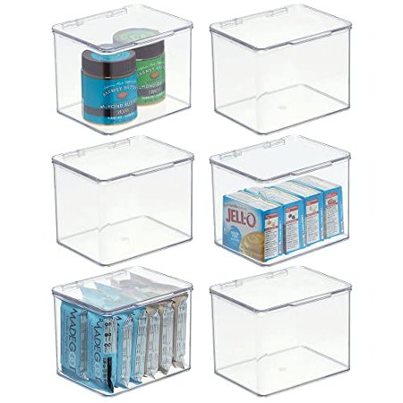 mDesign Plastic Stackable Kitchen Pantry Cabinet or Refrigerator Food ...
