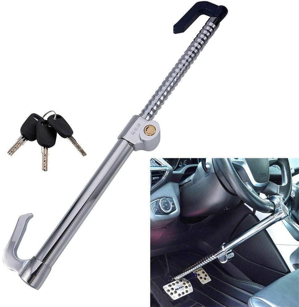 Universal Steering Wheel Brake Lock Anti-theft Retractable Double Hook ...