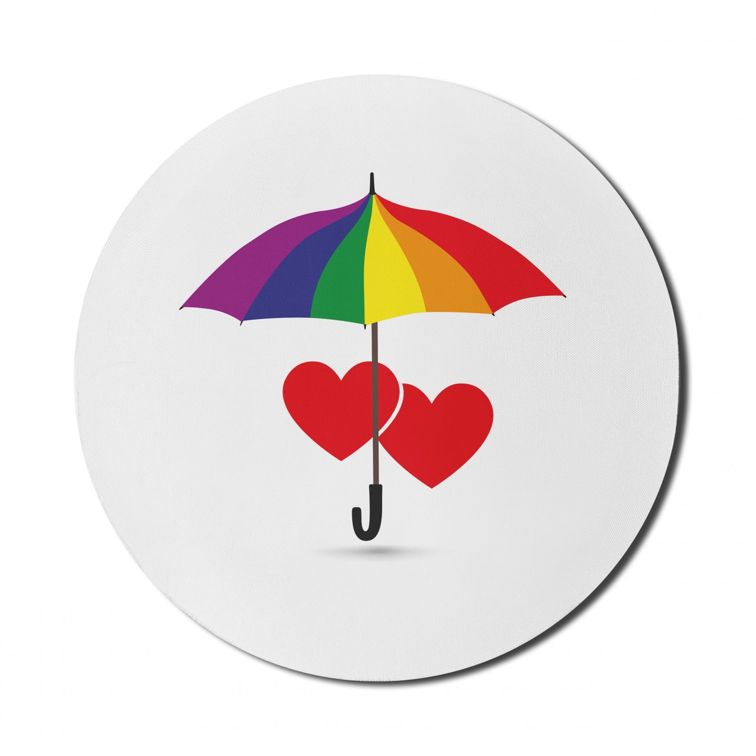 Pride Mouse Pad for Computers, Heart Signs over Rainbow Umbrella ...