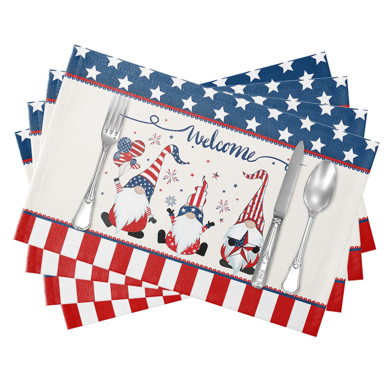 Independence Day Placemats Set of 4, Dining Table Mats for Independence ...