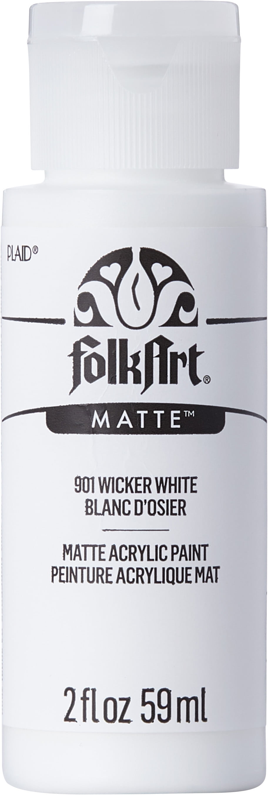 FolkArt Acrylic Craft Paint, Matte Finish, Wicker White, 2 fl oz ...