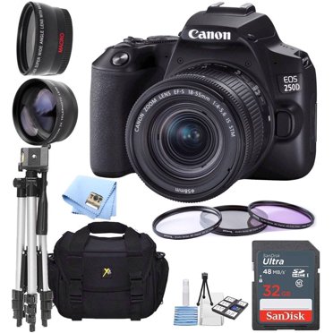Canon EOS 250D DSLR Digital Camera W/ 18-55mm Lens & 32GB + Backpack ...