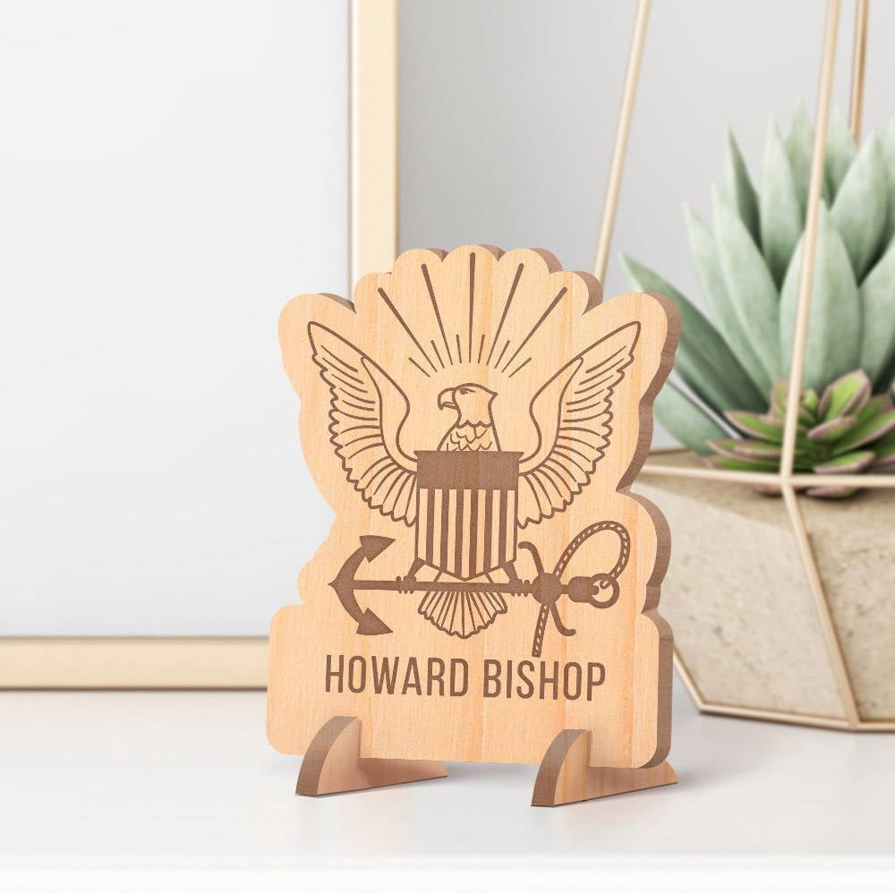 Personalized US Navy Logo Military Wooden Gift Card - Walmart.com