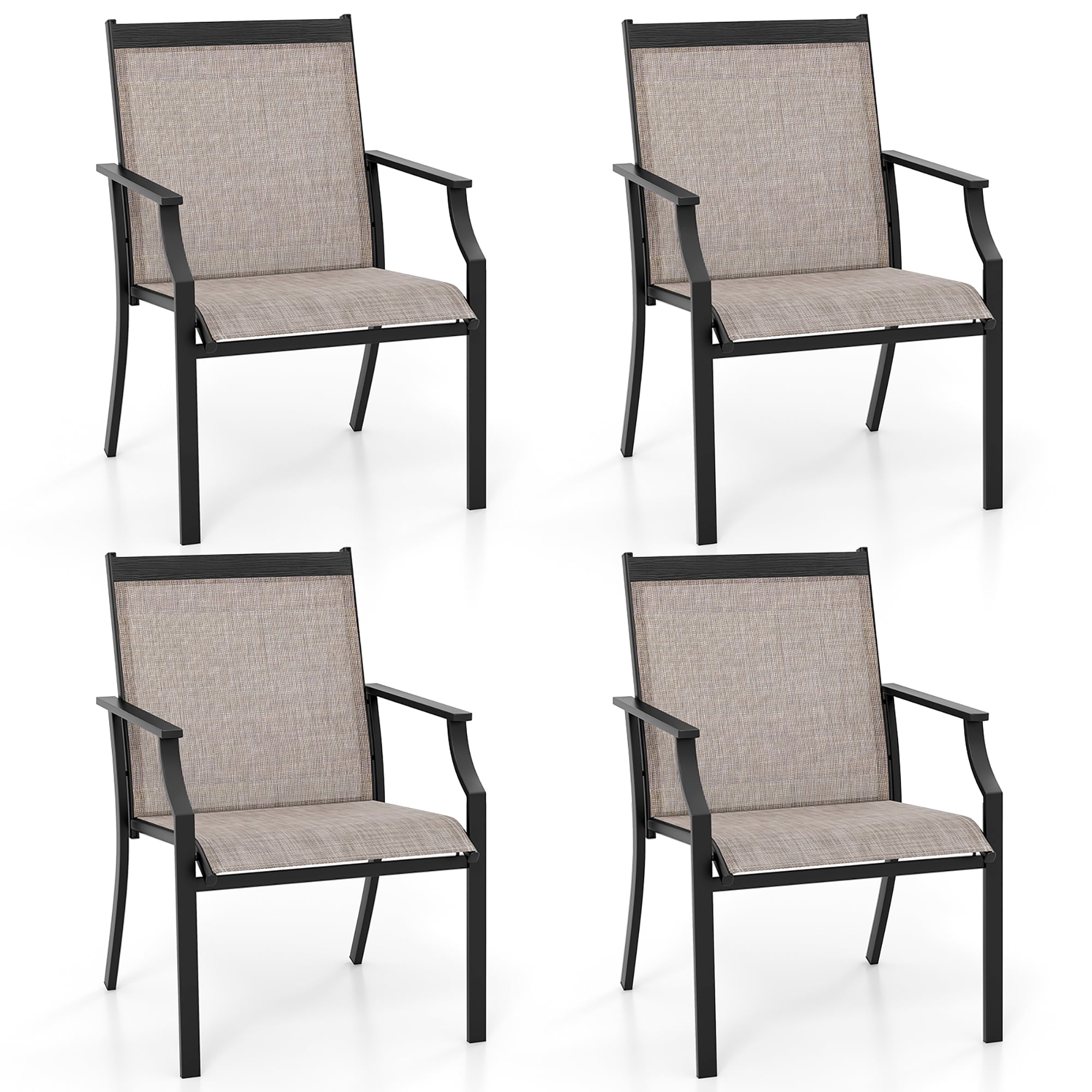 Click here for Gymax Patio Chairs Set Of 4 Dining Chairs W/ Curve... prices