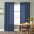 Dark Blue Sheer Curtains 90 Inch Long 2 Panels, Modern Solid Color ...