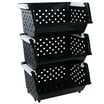 Begale 3-Pack Gray Plastic Stackable Detachable Storage Basket ...