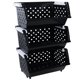 Anbers 3 Packs Plastic Stackable Storage Baskets, Large Stacking Bins ...
