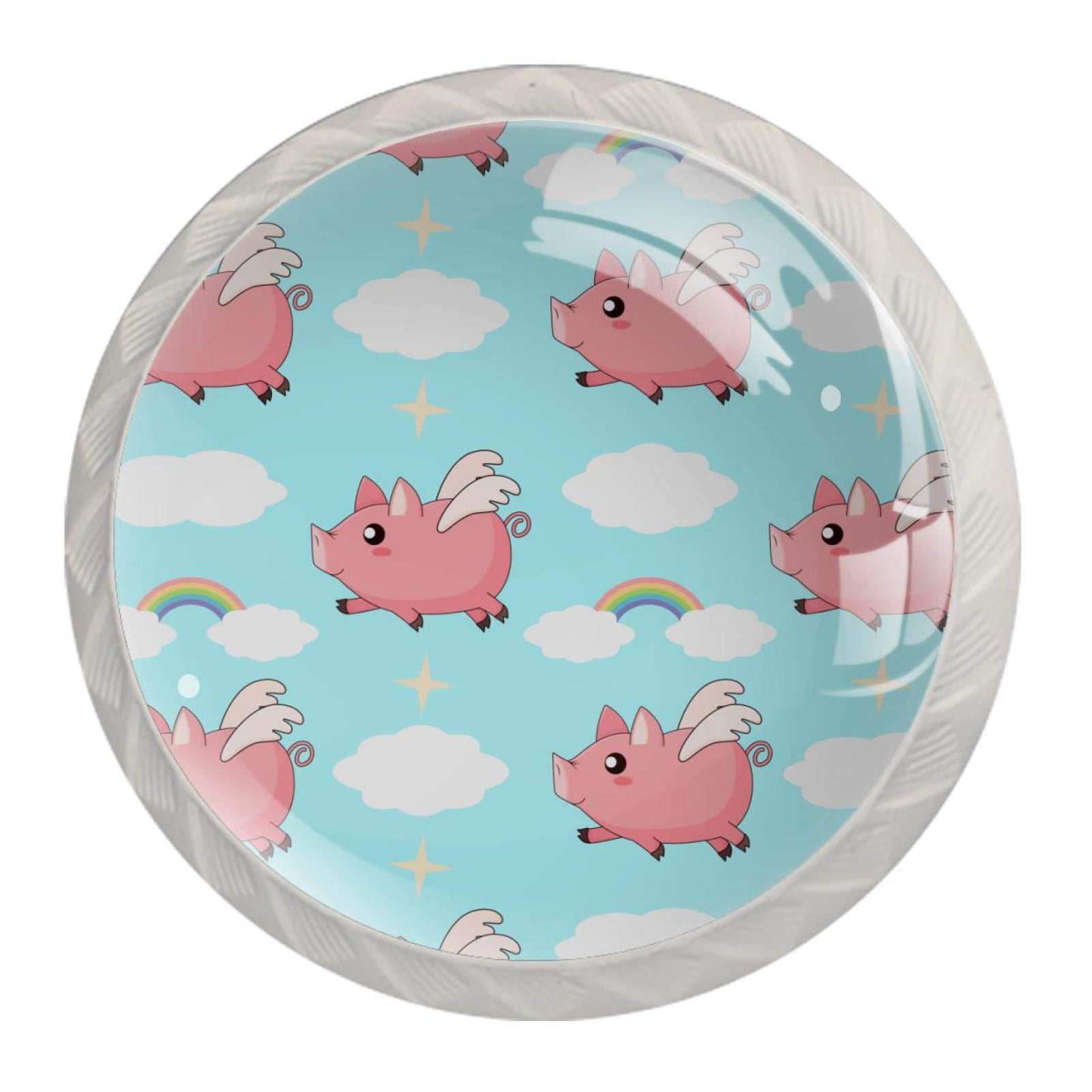 4 Pcs Pig Swing Rainbow Knobs for Kitchen Cabinet Cupboard Dresser ...