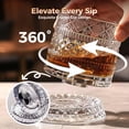 360° Spinning Crystal Glass with Heavy Relief Base, Elegant Whiskey ...