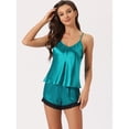 DARING DIVA Women's Satin Pajamas Sleeveless Racer Back Lace Trim ...
