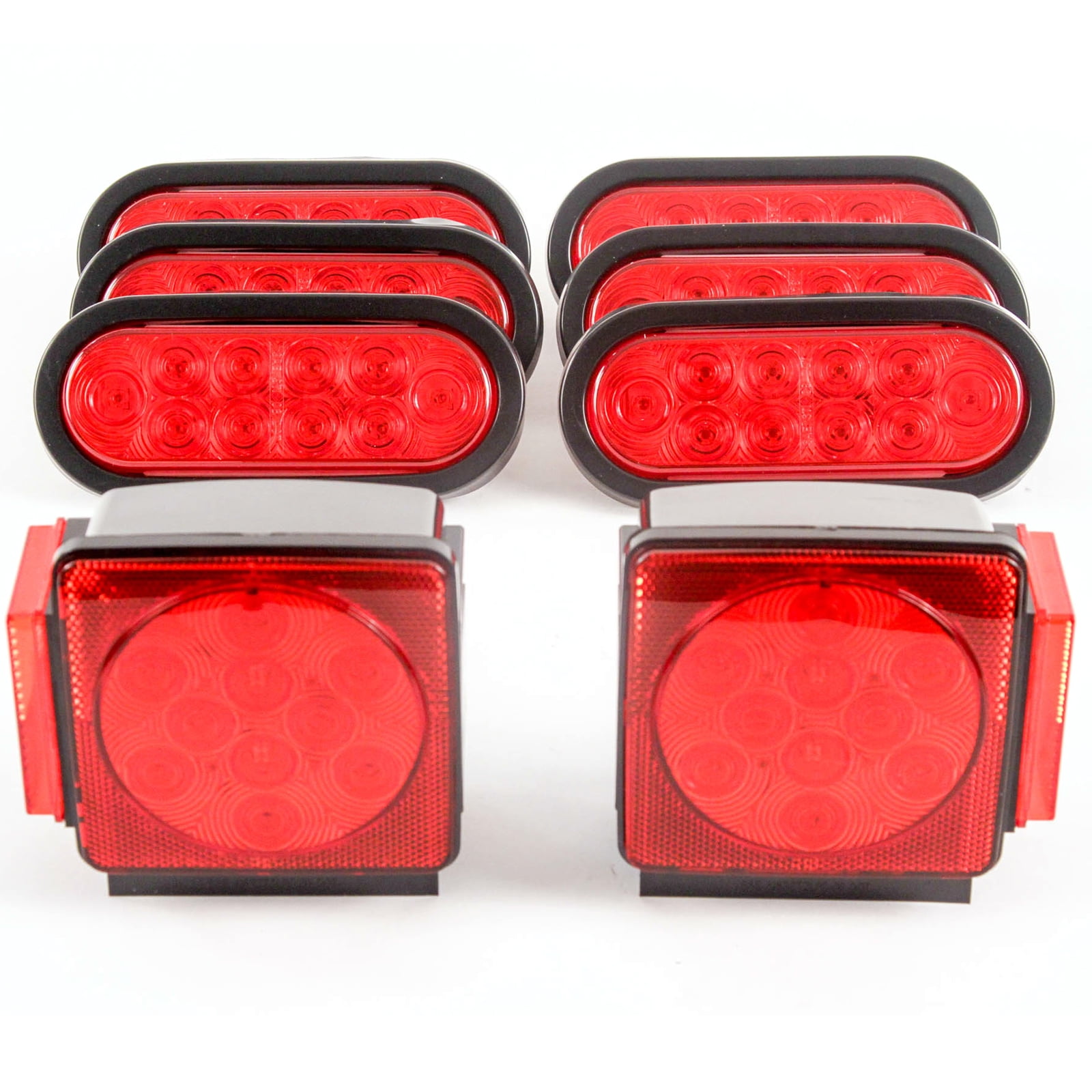 Red Hound Auto Led Pair Trailer Square Tail Light under 80 inches & 6 ...