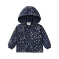 AVRNLIQ Girls Navy Blue Hooded Jacket Gold Hearts Lightweight ...