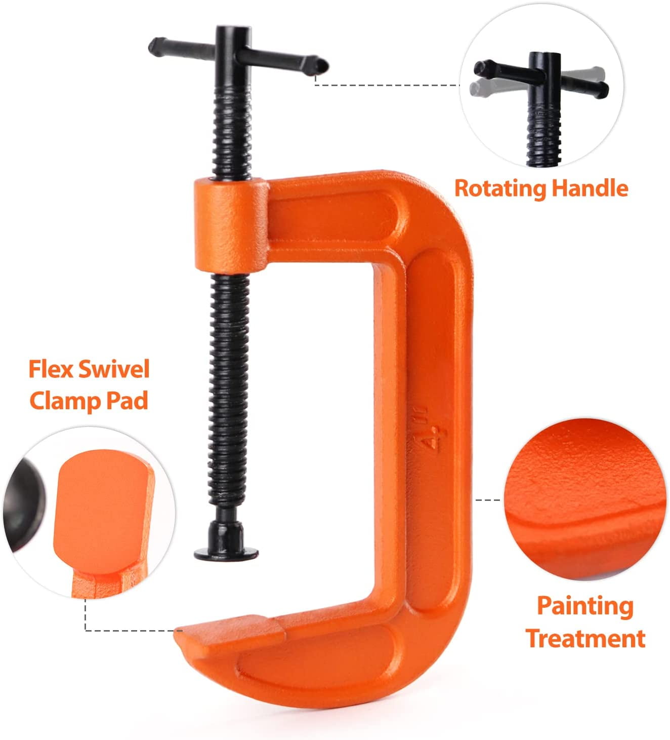 Buy 3PCS C Clamp Set,Heavy Duty G Clamps include 2-Inch C Clamp,3-Inch ...