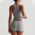 Chbgutlmr Ribbed Workout Sets for Women Sleeveless Square Neck Crop ...