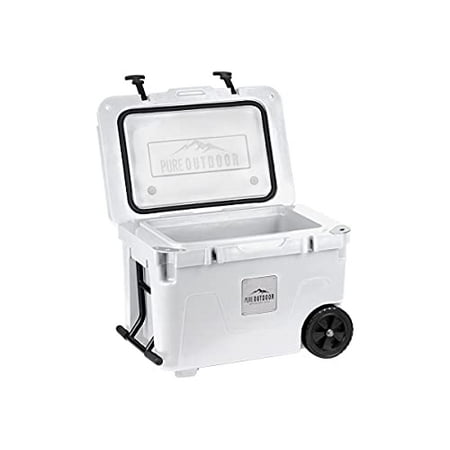 Monoprice Portable Wheeled Emperor Cooler 50 Liter Cooler, White, Built ...