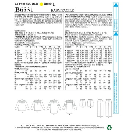 Butterick Pattern - Butterick Pattern Misses'/Men's/Childrens'/Boys ...