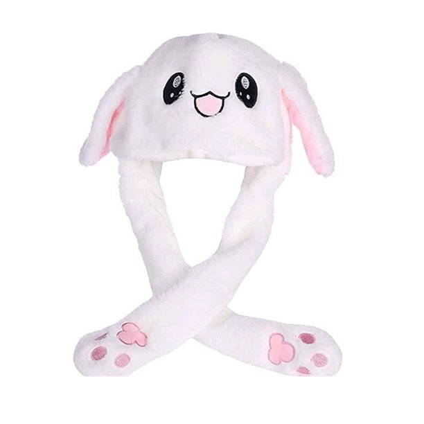 Easter Rabbit Hat Ear Moving Jumping Hat Funny Bunny Plush Hat Cap For