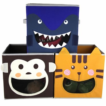 Kids Cube Storage Animal - Set of 3 - Walmart.com