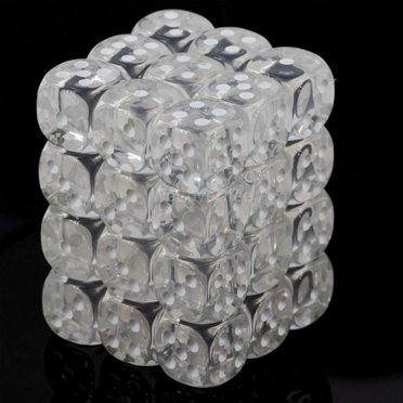 Chessex Polyhedral Translucent 12-Die Set, 16mm 6D Pink/White Dice for ...