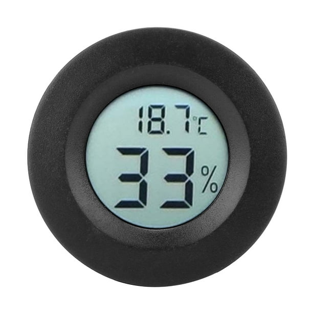 Mini Circular Embedded Digital LCD Thermometer Hygrometer Humidity Temperature Meter IndoorBlack ...