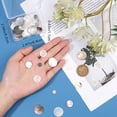 1 Box 72Pcs 6 Sizes 2 Colors Shell Beads Flat Round Shell Charms Coin ...