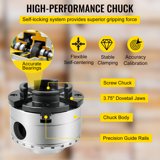 SKYSHALO Lathe Chuck 3.75 Inch Wood Turn Chuck 4 Jaw Lathe Chuck Set ...