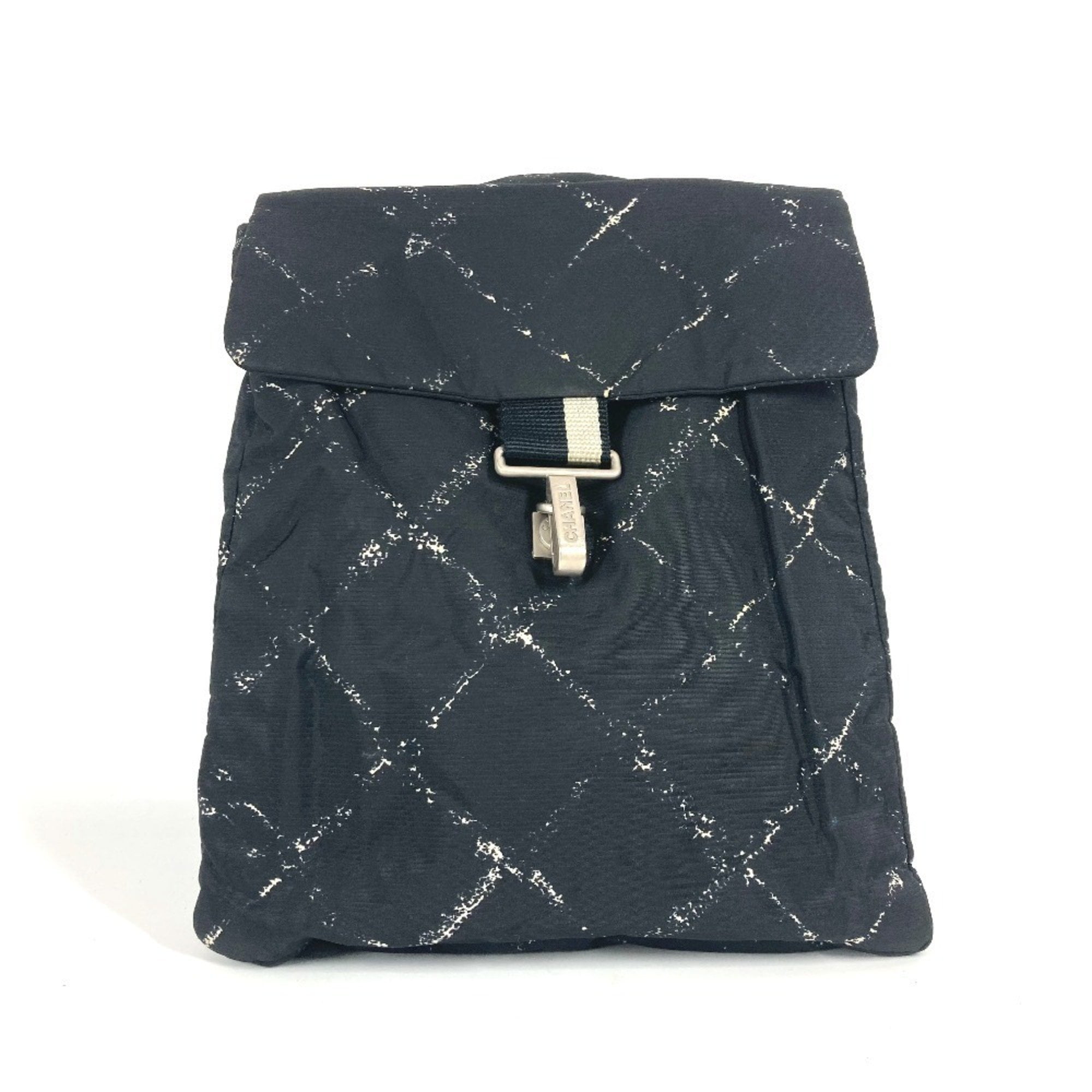 Pre-Owned CHANEL Chanel Old Travel Line Backpack Bag Rucksack Nylon ...