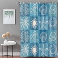 Bathroom Shower Curtain Summer Ocean Palm Tree Carb Waterproof Shower ...