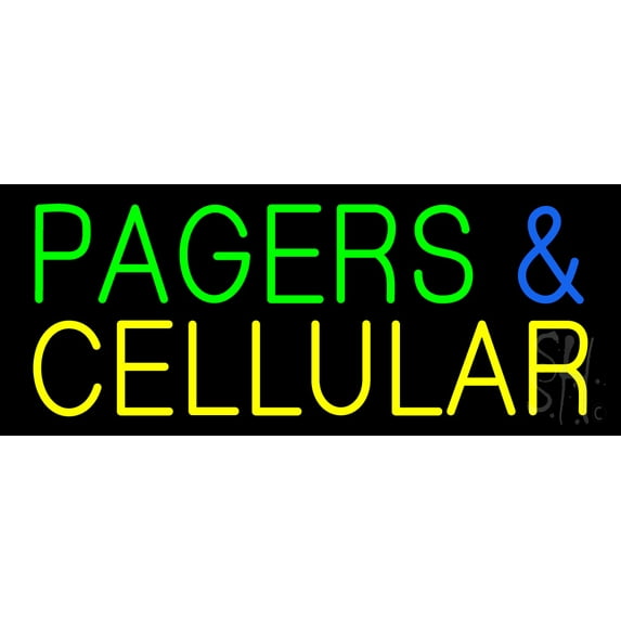 Green Pagers and Cellular LED Neon Sign 13 x 32 - inches, Clear Edge ...