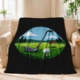 Multicolour 6 Golf Club & Course Watercolor Flannel Throw Blanket ...