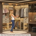 Homieasy Corner Closet System, 32 Inches Wide Wood Corner Unit with 2 ...