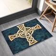 Celtic Knot Area Rugs, Christian Cross Pattern Carpet, Washable Non ...