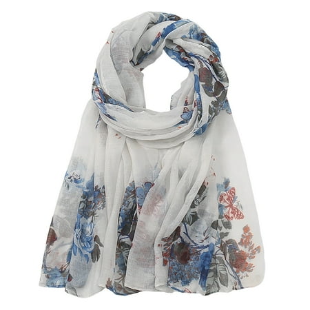 YOUSNH Foulard Long Imprimé pour Femmes Foulard d'Été Fin Foulard en ...