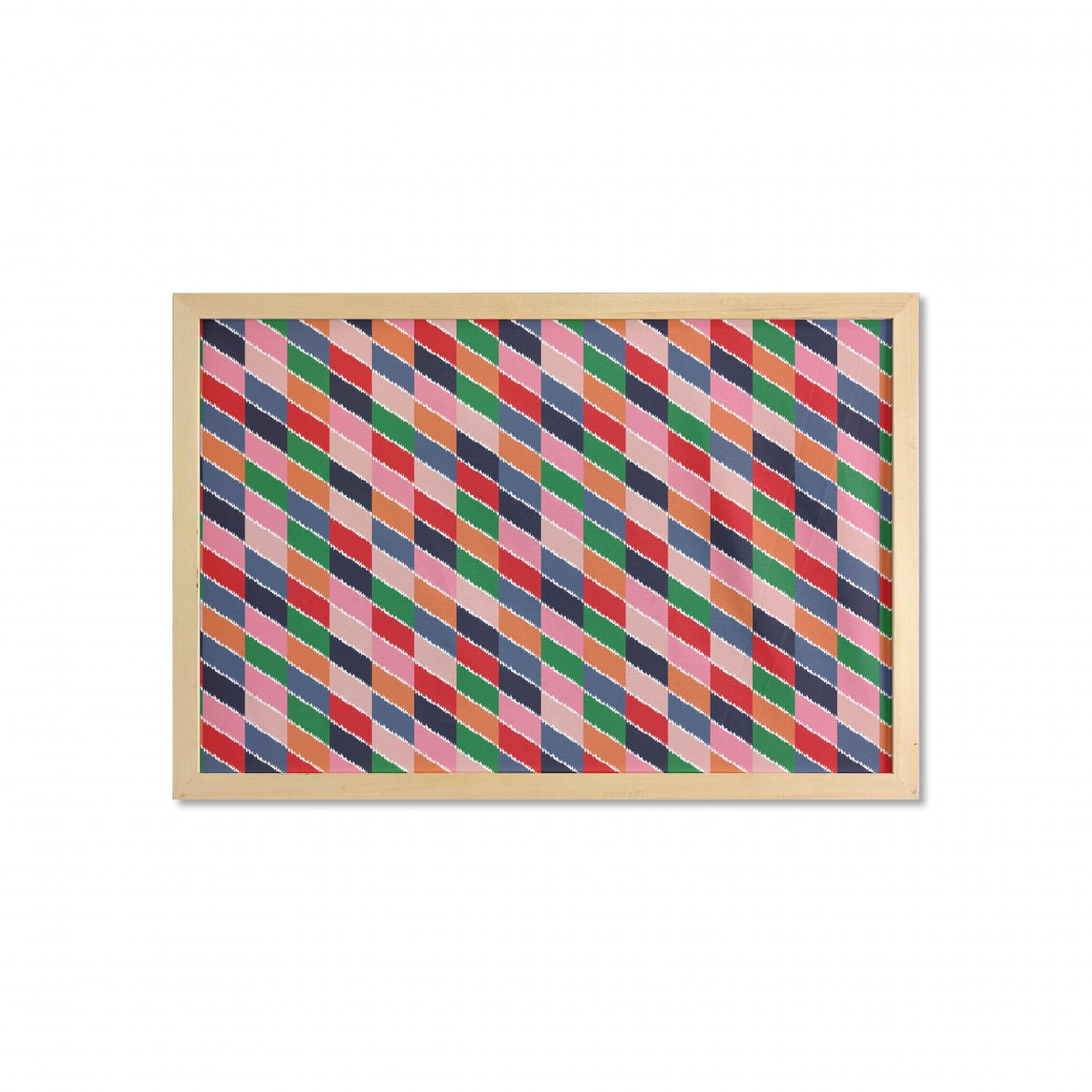 Geometrical Wall Art with Frame, Modern Retro Theme Diagonal ...