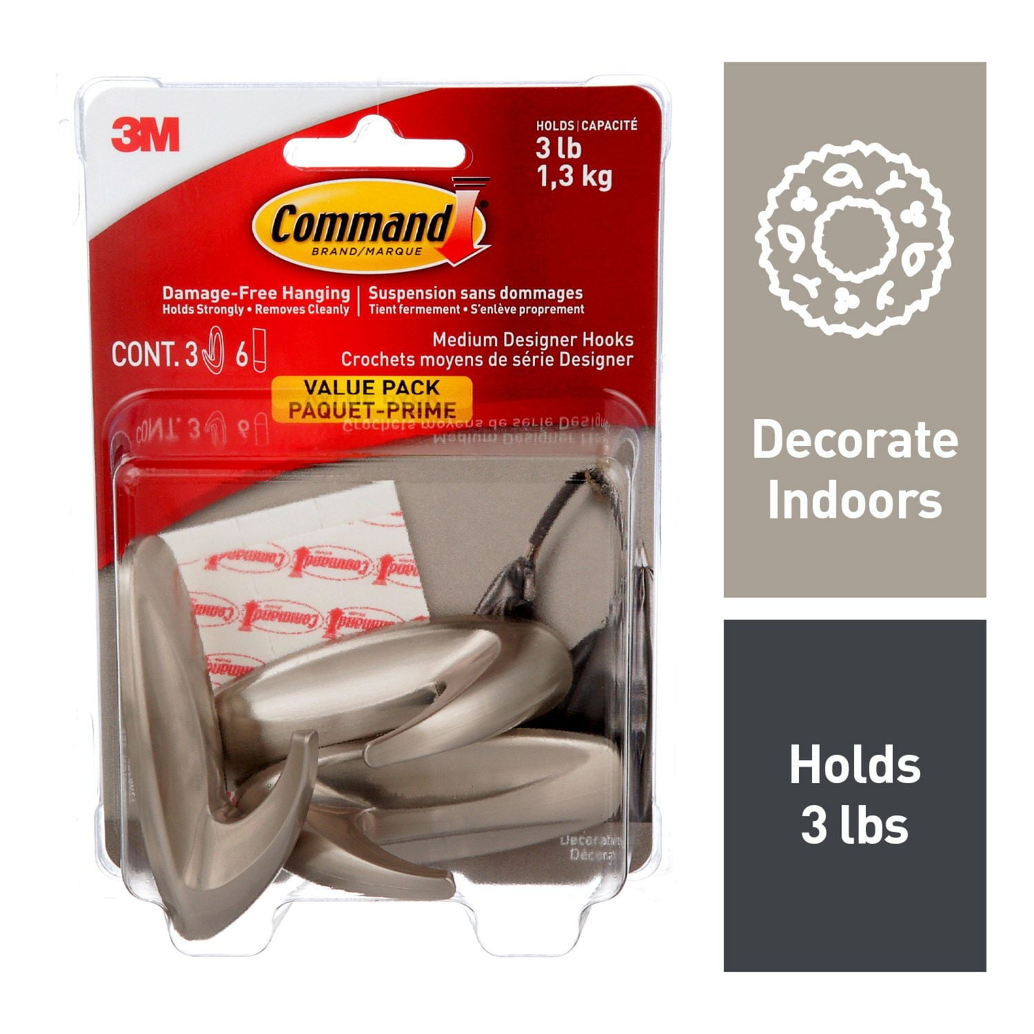 Click here for Command Designer Hook 17081bn-3ef  Brushed Nickel... prices