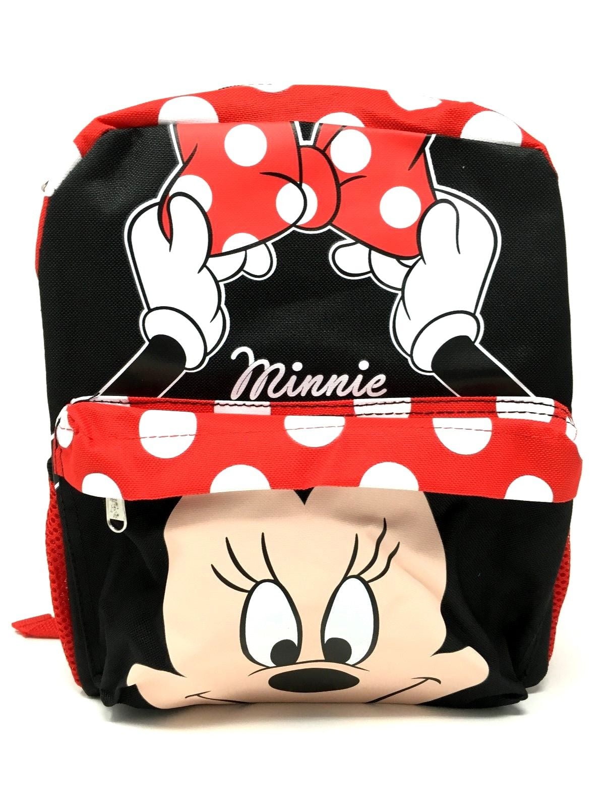 12in Disney Minnie Mouse 3D Happy Face White Dot Small School Backpack ...