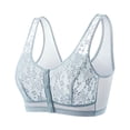 Feancey Plus Size Everyday Bras for Women Button Front Closure Bra Wide ...