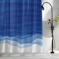 Blue Gradient Ripple Shadow Shower Curtain Set, Waterproof Shower ...