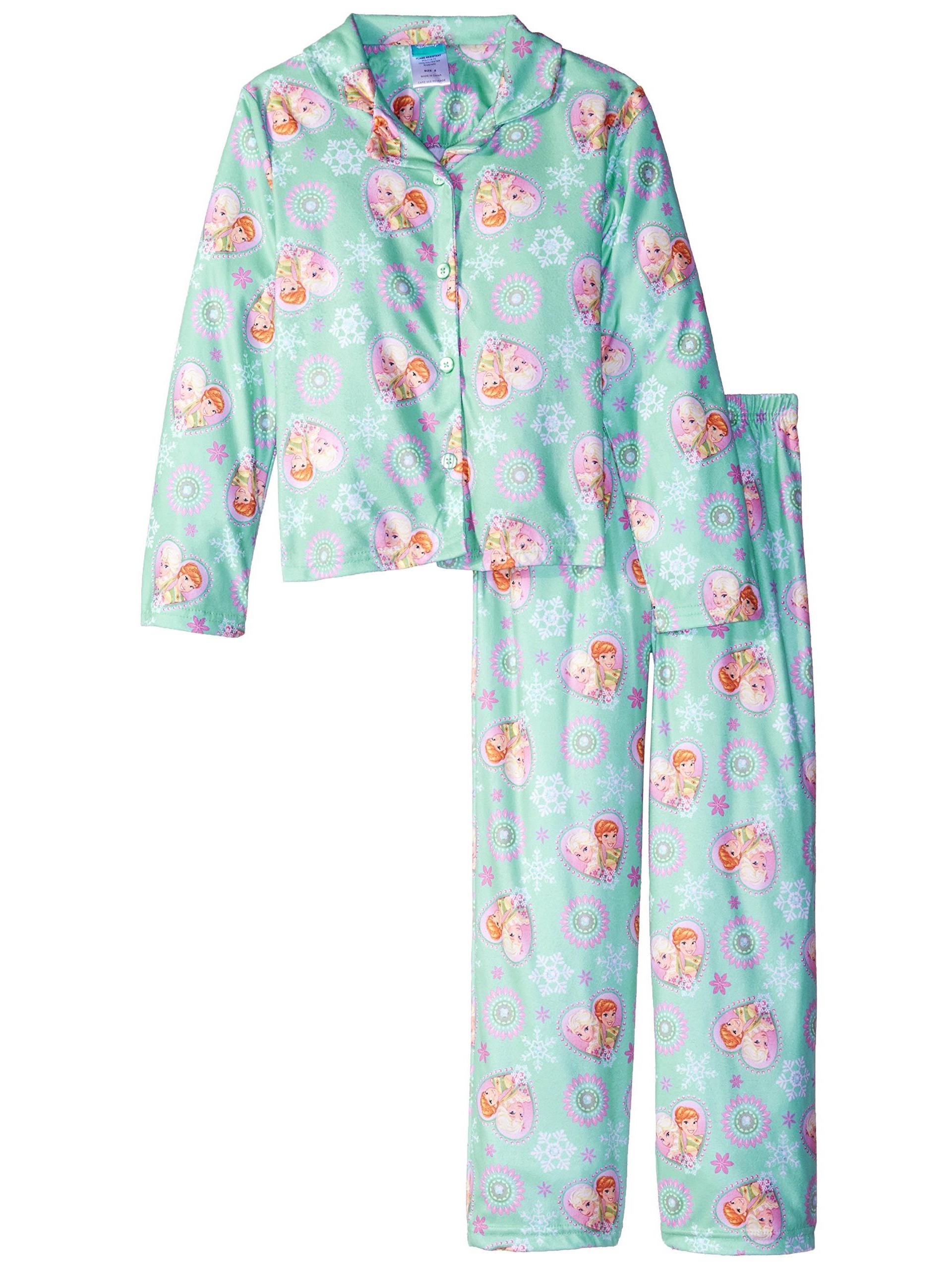Disney Girls' Frozen Fever Forever Fun 2-Piece Pajama Coat Set, Teal ...