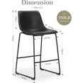 DUMOS 26 Inch Counter Height Bar Stools Set of 4, Modern Faux Leather ...