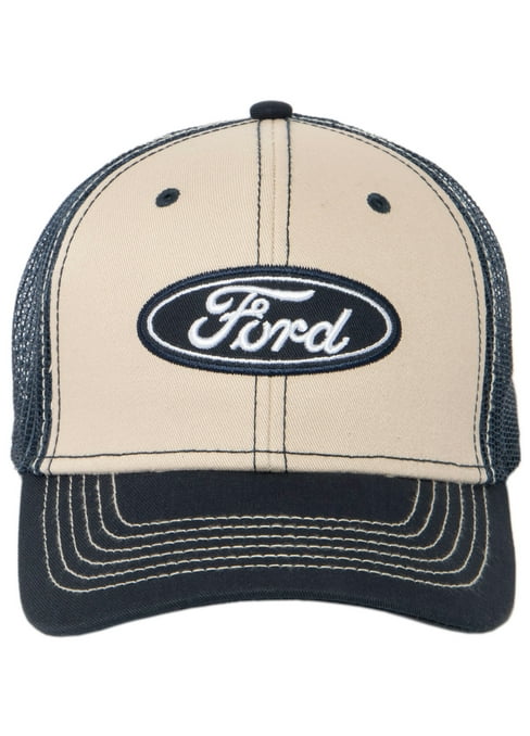 Ford Men's Official Licensed Embroidered Logo Vintage Wash Mesh Trucker ...