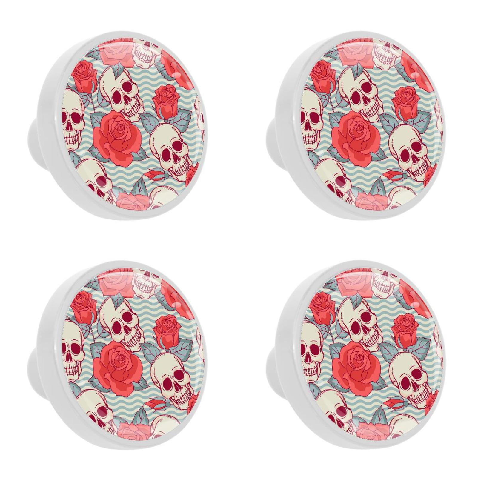 4 Pcs Skull Knobs for Kitchen Cabinet Cupboard Dresser Bookcase Drawer ...