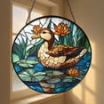 Bird Lover Duck Glass Suncatcher Window Hanging, Scenic Pond Scene ...