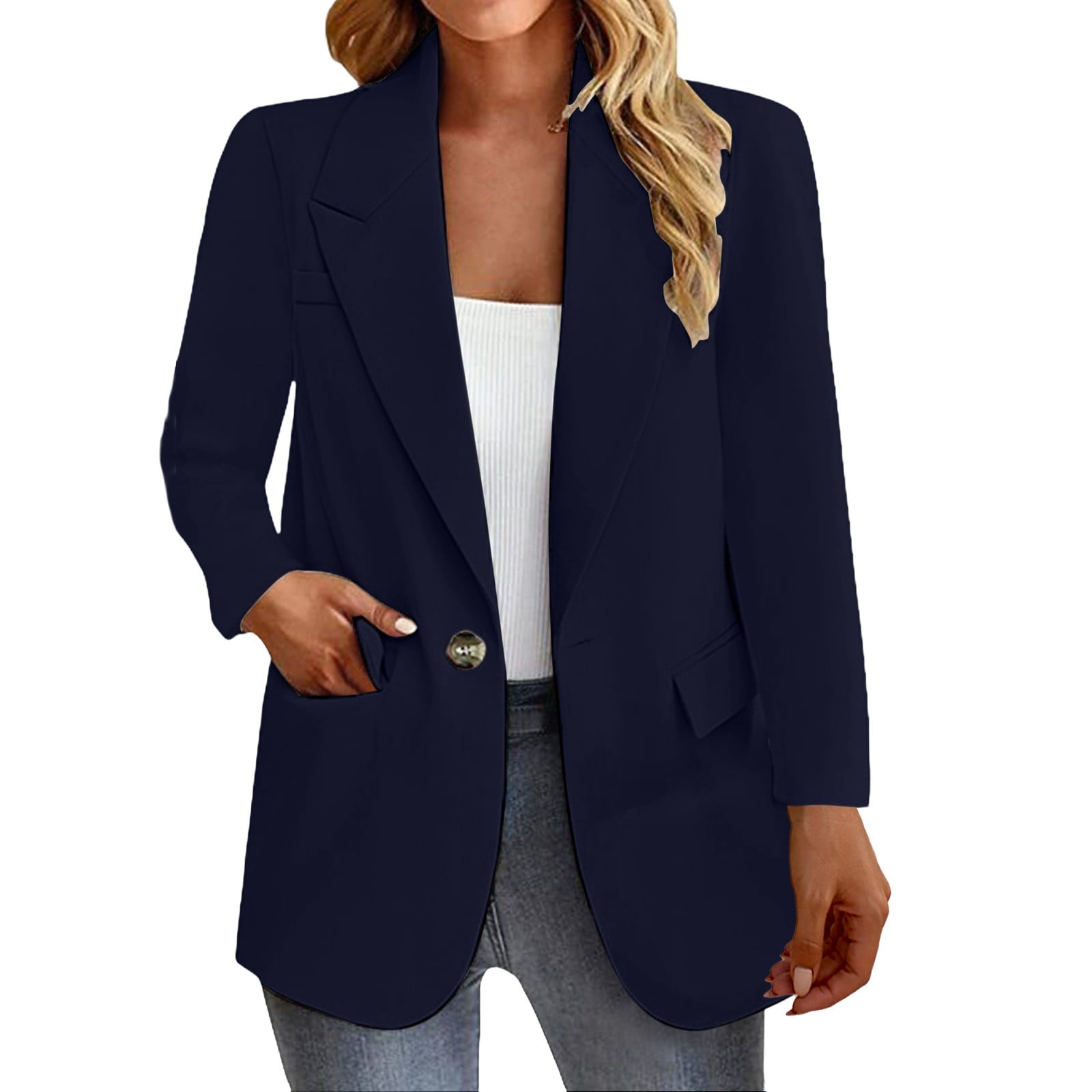 Click here for Manxivoo Womens Slim Fit Blazer With Pockets Long... prices