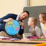 "BSHAPPLUS 13"" Interactive World Globe for Kids, Rotating with Stand ...